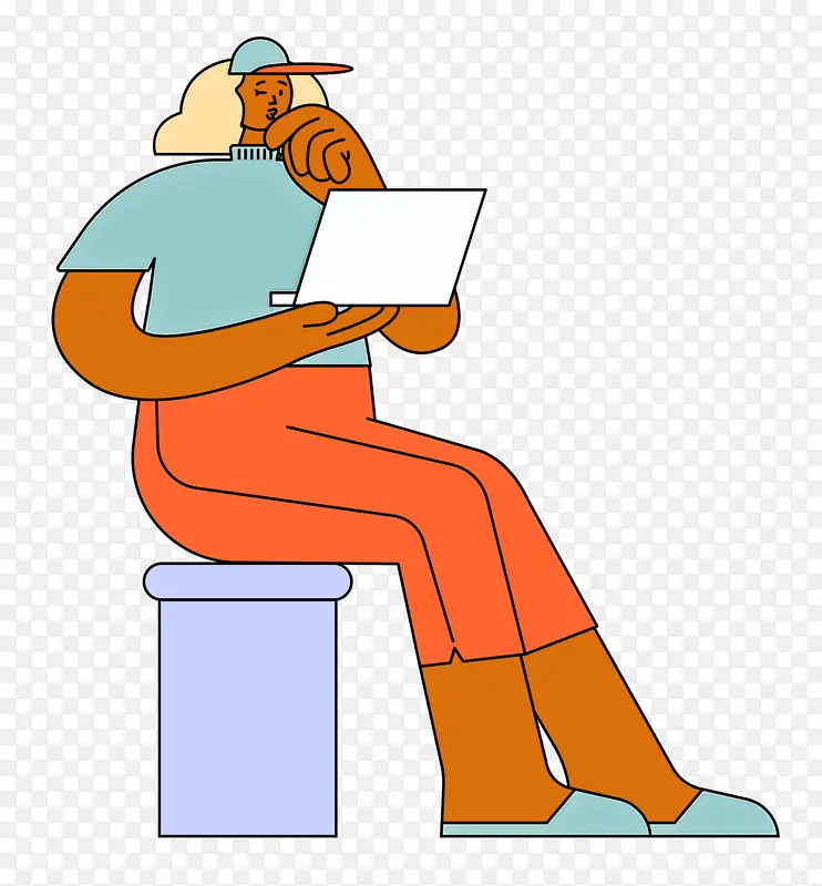 坐着 卡通人物 卡通PNG图片素材下载_图片编号7217434-PNG素材网