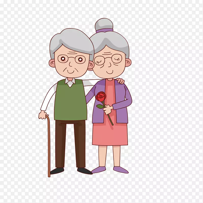 卡通成双成对的老年人PNG图片素材下载_图片编号7357564-PNG素材网