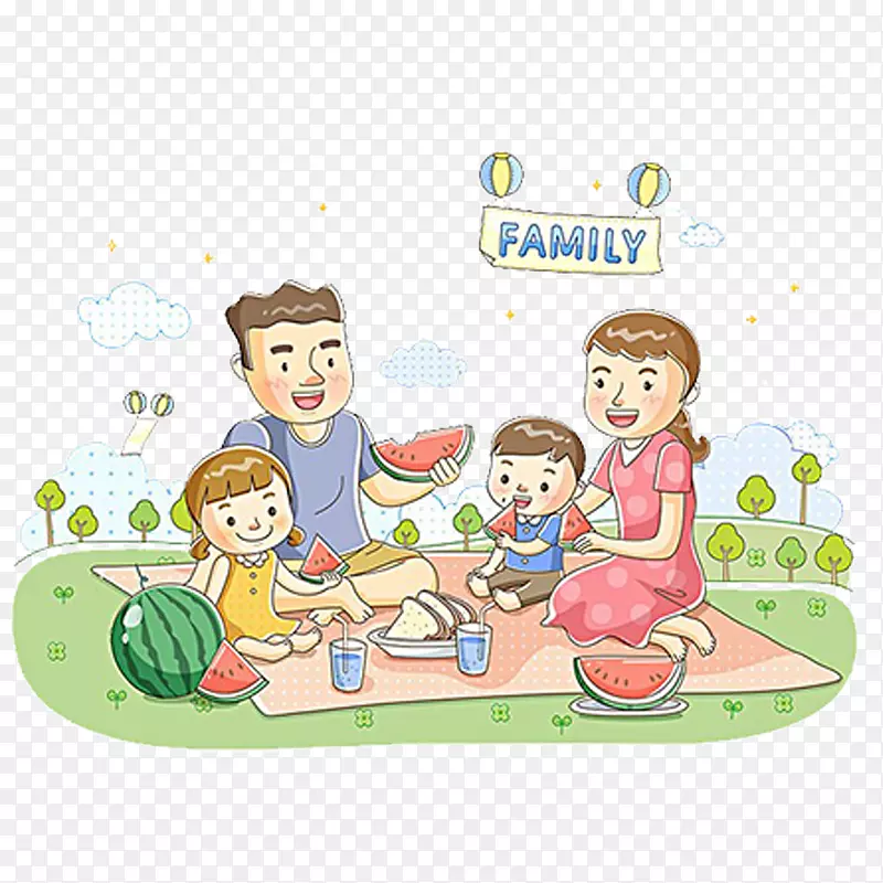 手绘卡通亲子游户外野餐设计素材PNG图片素材下载_图片编号7365211-PNG素材网