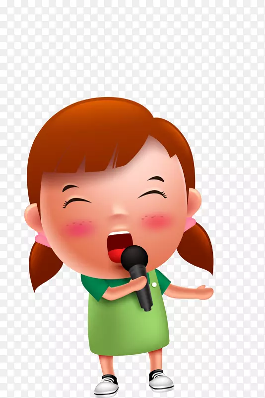 卡通唱歌女生PNG图片素材下载_图片编号7373041-PNG素材网
