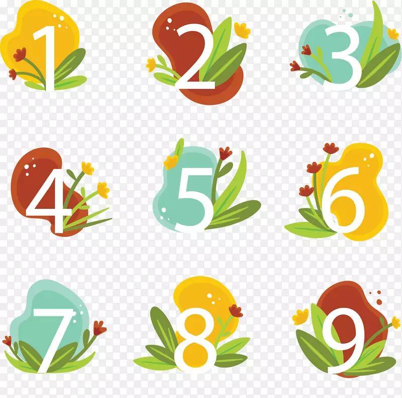 夏天树叶花朵数字PNG图片素材下载_图片编号7523890-PNG素材网