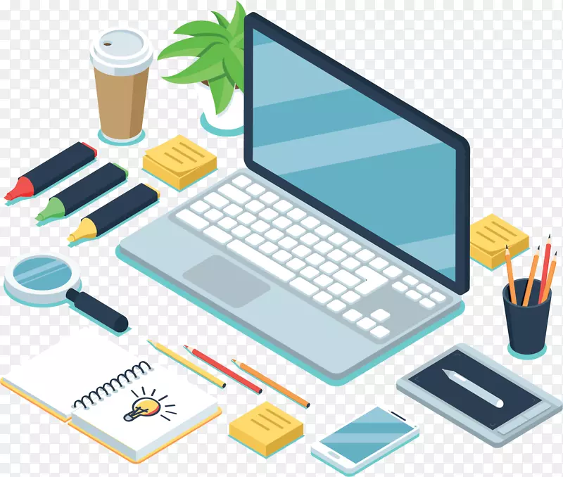 翻开的笔记本电脑办公桌PNG图片素材下载_图片编号7539789-PNG素材网