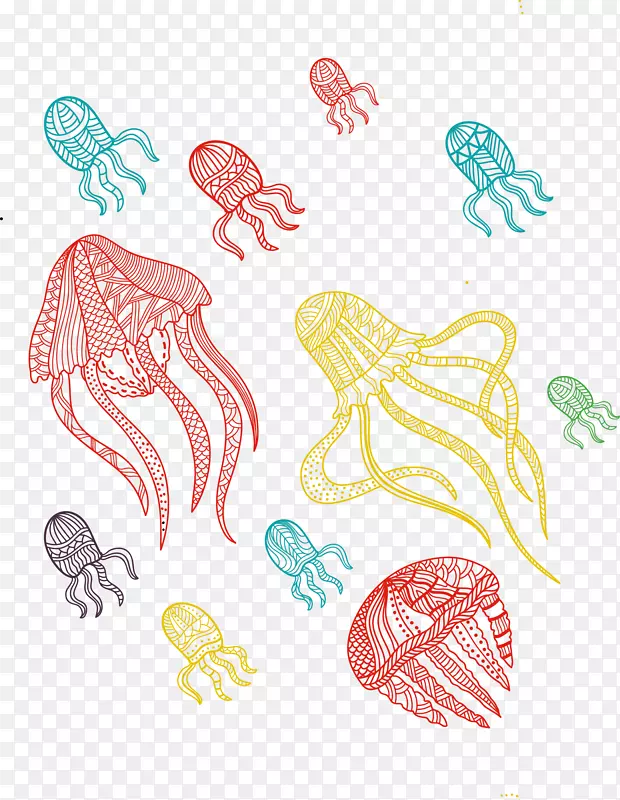 彩色水母纹身刺青图案矢量图PNG图片素材下载_图片编号7549969-PNG素材网