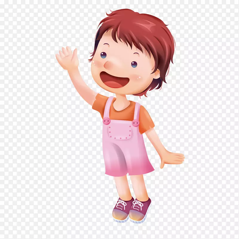 卡通挥手的人物设计PNG图片素材下载_图片编号7630213-PNG素材网