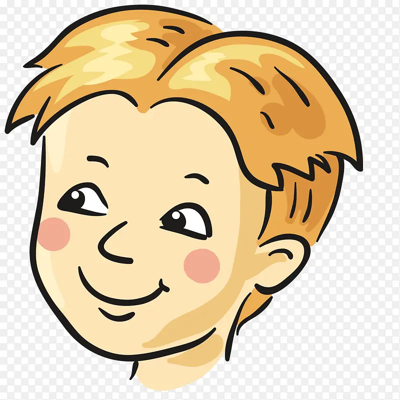 卡通微笑的男孩人物头像PNG图片素材下载_图片编号7645215-PNG素材网