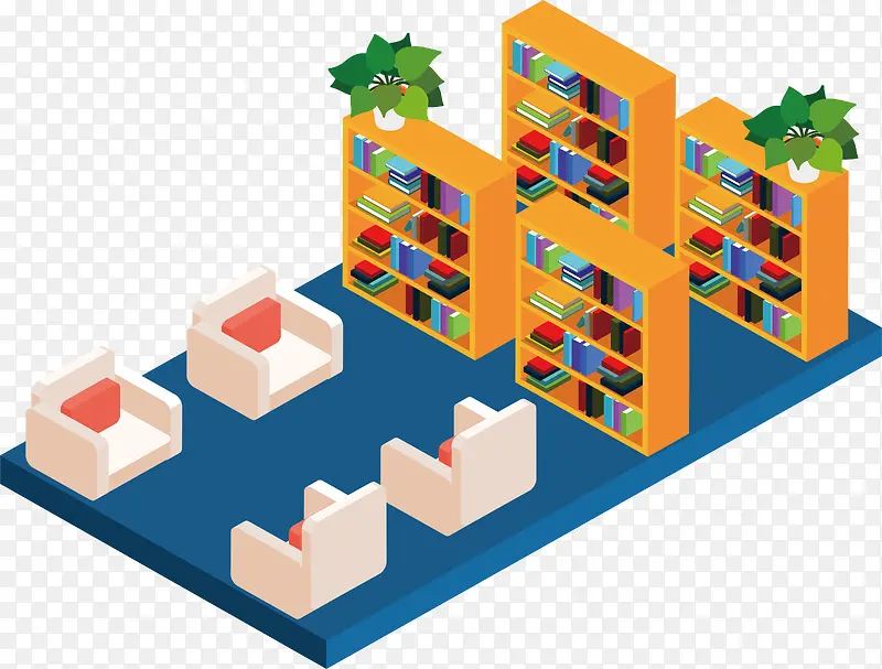 精美图书馆插画设计PNG图片素材下载_图片编号7645543-PNG素材网