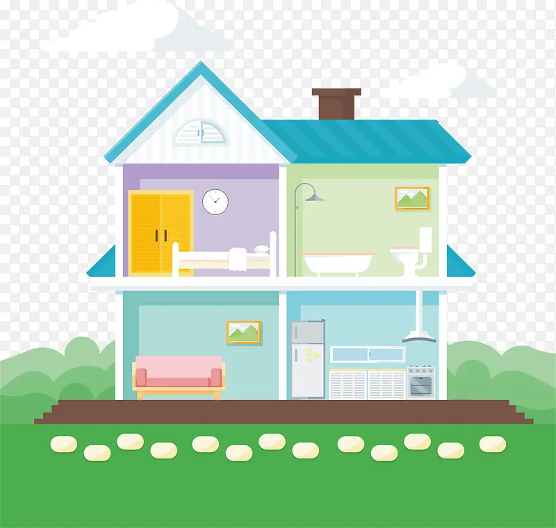 卡通房子室内设计PNG图片素材下载_图片编号7694252-PNG素材网