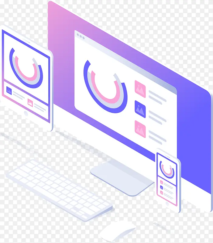 商务科技2.5D矢量插画PNG图片素材下载_图片编号7784961-PNG素材网