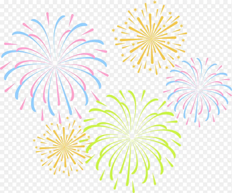 春节美丽多彩烟花PNG图片素材下载_图片编号7881758-PNG素材网