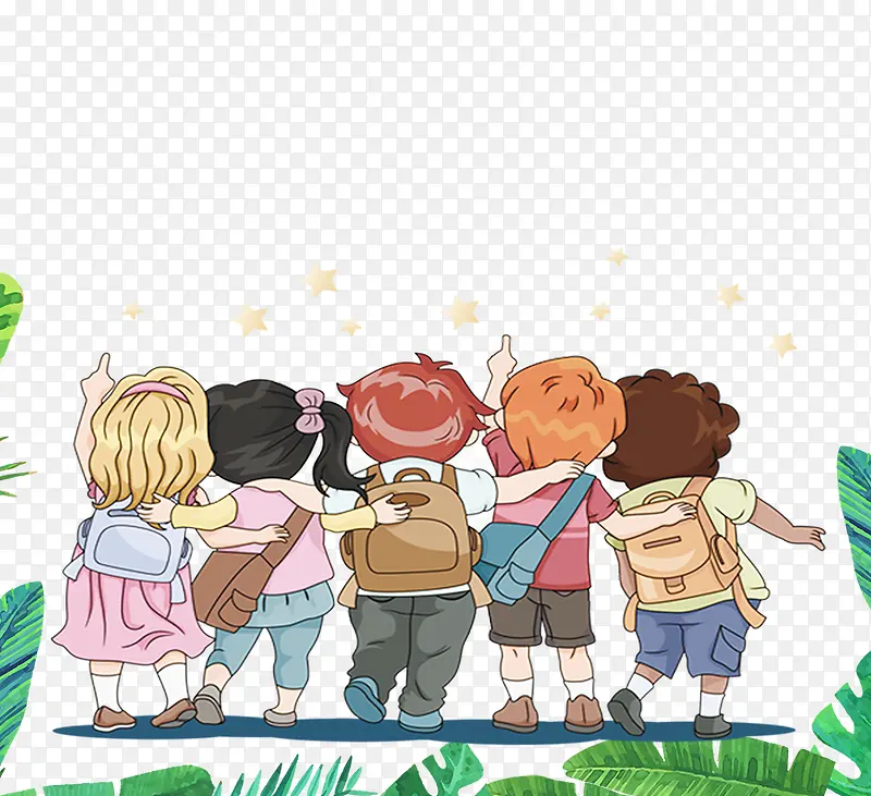 免抠卡通手绘站立看星星的孩子PNG图片素材下载_图片编号7913808-PNG素材网