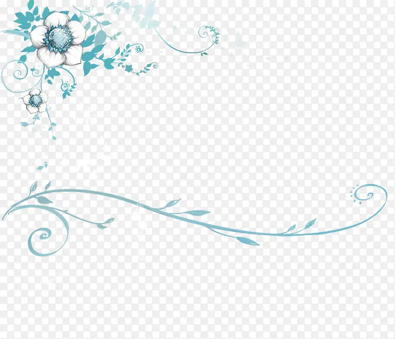 创意插画蓝色花边PNG图片素材下载_图片编号8001219-PNG素材网