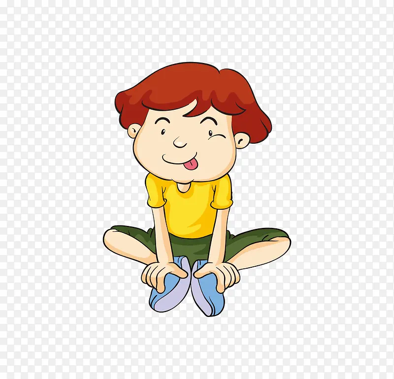 坐着的卡通小男孩PNG图片素材下载_图片编号8055312-PNG素材网