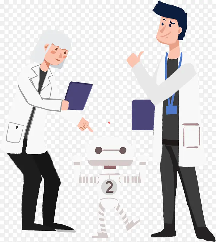 手绘科研工作人员插画设计PNG图片素材下载_图片编号8136897-PNG素材网