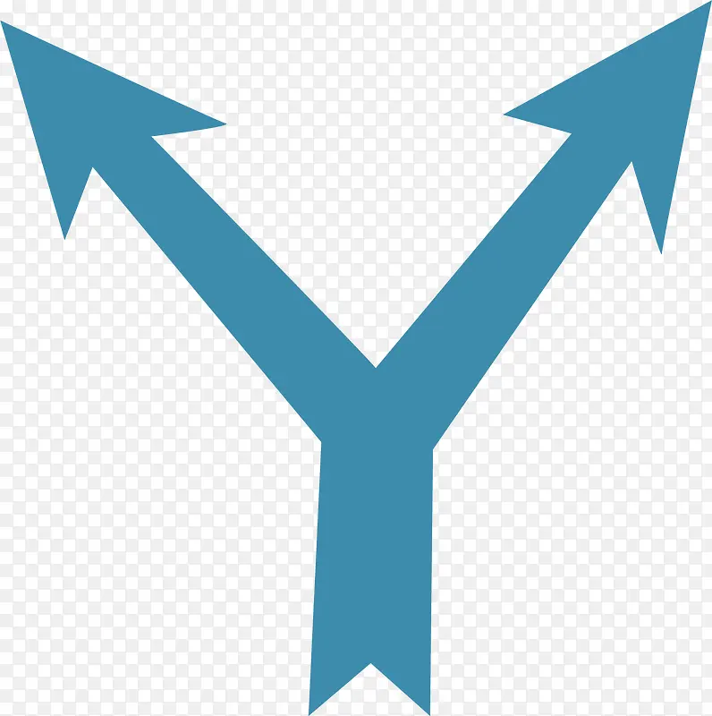 蓝色分叉双向箭头PNG图片素材下载_图片编号8180155-PNG素材网