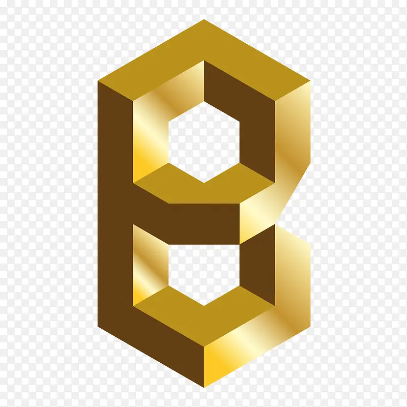 金色c4d英文字母B立体艺术字PNG图片素材下载_图片编号8207463-PNG素材网