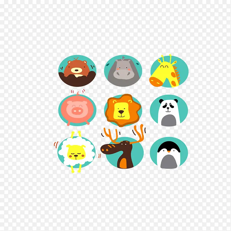 可爱卡通动物头像PNG图片素材下载_图片编号8231344-PNG素材网