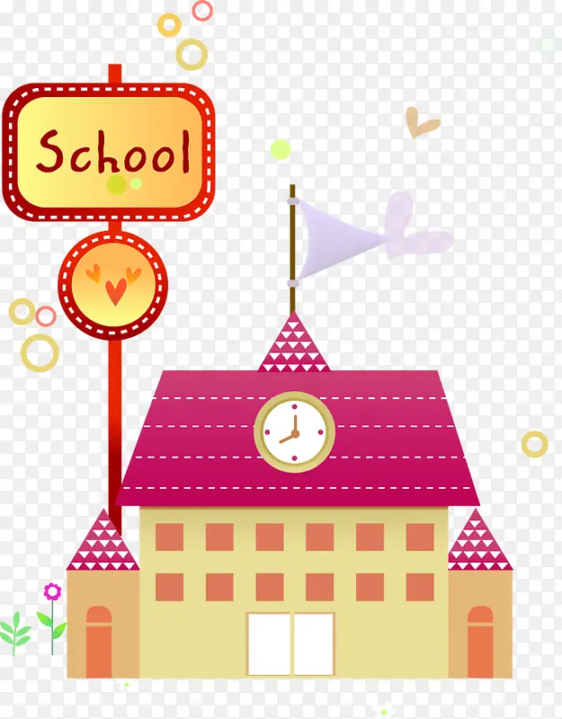 彩绘卡通学校场景设计漫画PNG图片素材下载_图片编号8292446-PNG素材网