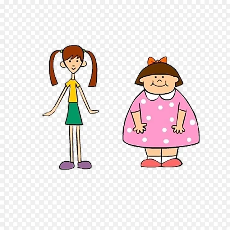 卡通胖瘦手绘女孩PNG图片素材下载_图片编号8310256-PNG素材网