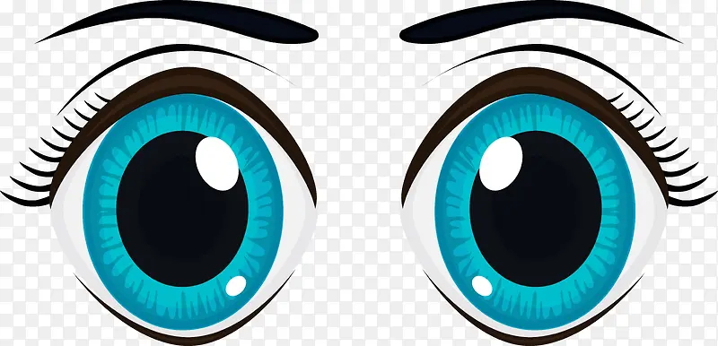 蓝色卡通大眼睛图PNG图片素材下载_图片编号8393146-PNG素材网