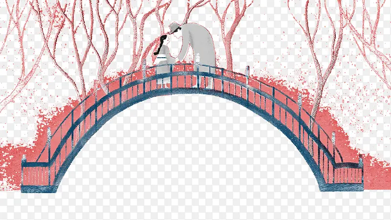 创意手绘红色拱桥PNG图片素材下载_图片编号8445756-PNG素材网