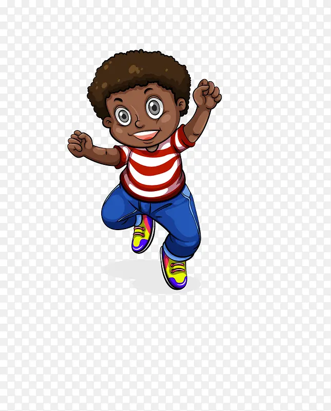 矢量卡通跳跃的外国小朋友PNG图片素材下载_图片编号8495463-PNG素材网