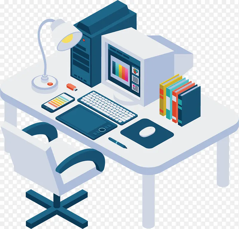 白色桌子办公电脑PNG图片素材下载_图片编号8534447-PNG素材网