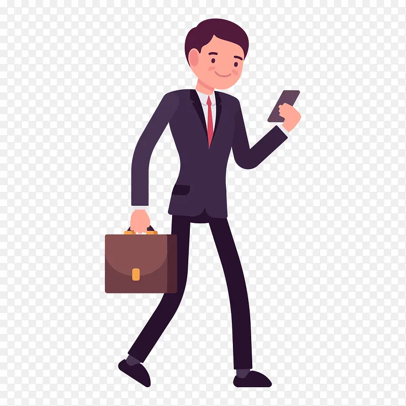 卡通手绘看手机的男人PNG图片素材下载_图片编号8794524-PNG素材网