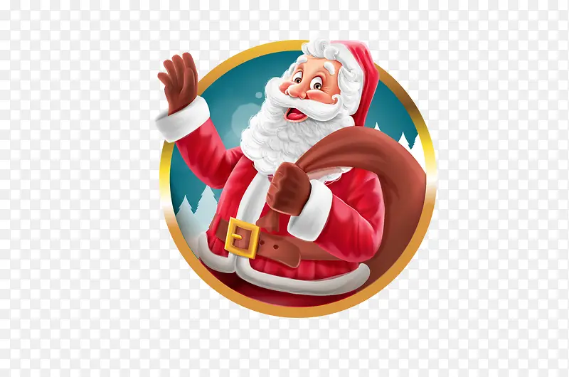 圣诞老人圆形标志PNG图片素材下载_图片编号8807896-PNG素材网