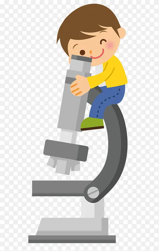 卡通手绘用显微镜观察的男孩PNG图片素材下载_图片编号8917166-PNG素材网