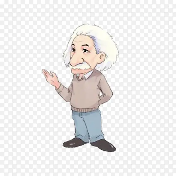 手绘卡通爱因斯坦人物像PNG图片素材下载_图片编号9032303-PNG素材网