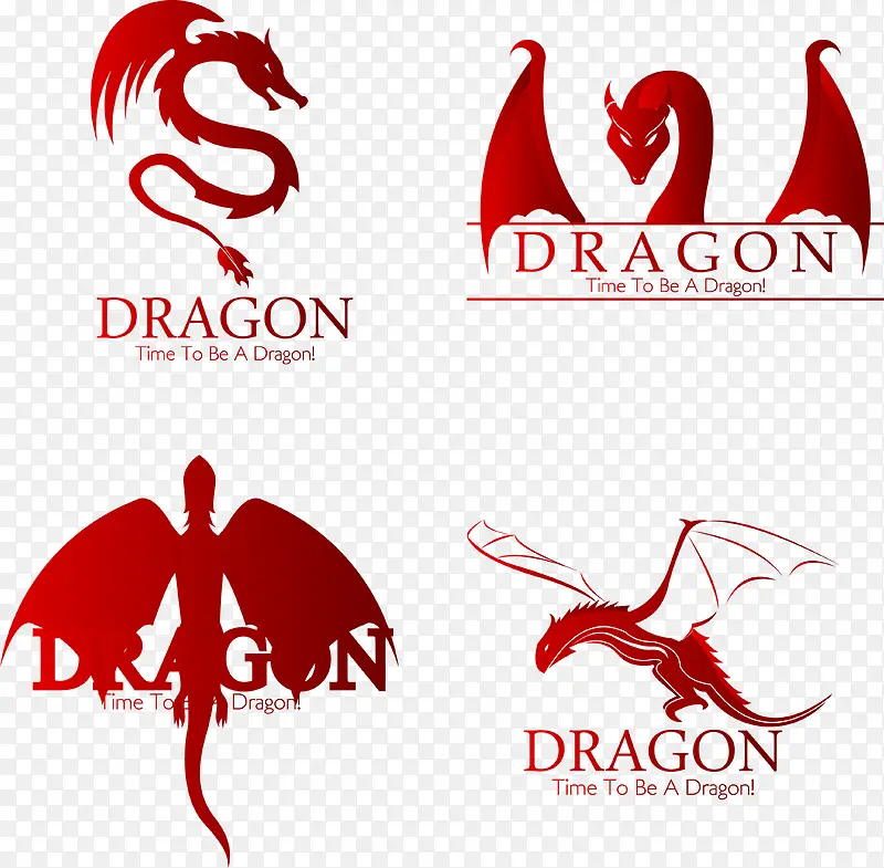 时尚精美红色的龙logo矢量图PNG图片素材下载_图片编号9102016-PNG素材网
