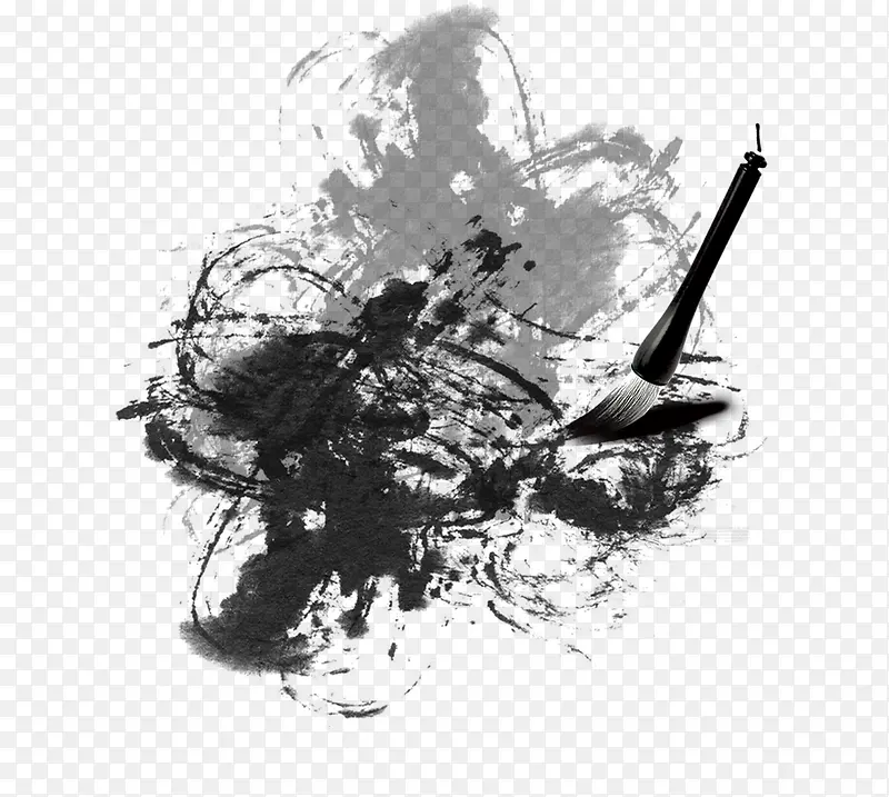 唯美精美中国风水墨毛笔PNG图片素材下载_图片编号9220725-PNG素材网