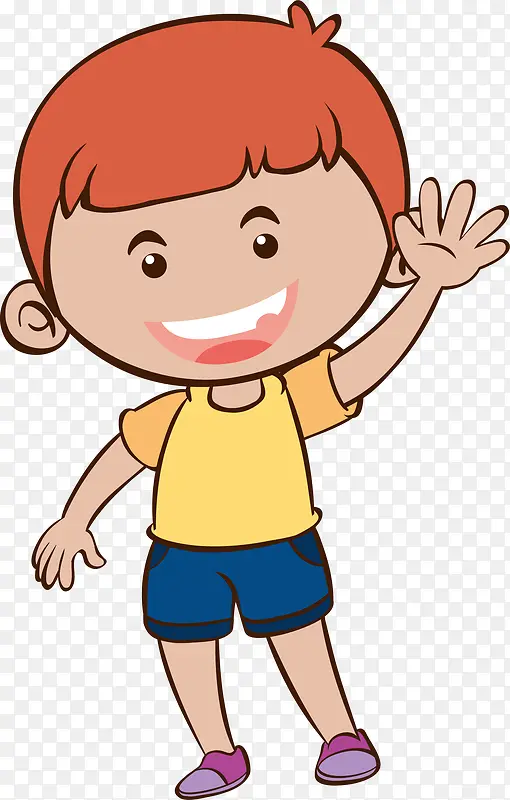 卡通挥手的可爱儿童PNG图片素材下载_图片编号9369789-PNG素材网