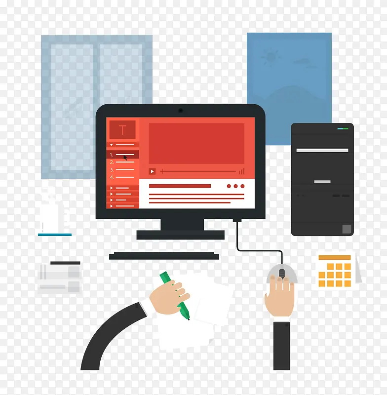 电脑办公PNG图片素材下载_图片编号9444770-PNG素材网