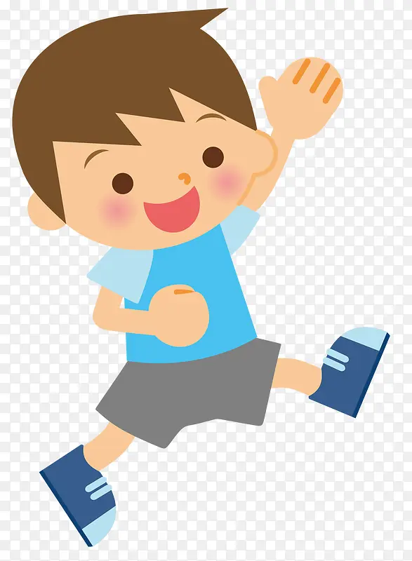卡通手绘跑步的男孩PNG图片素材下载_图片编号9582347-PNG素材网