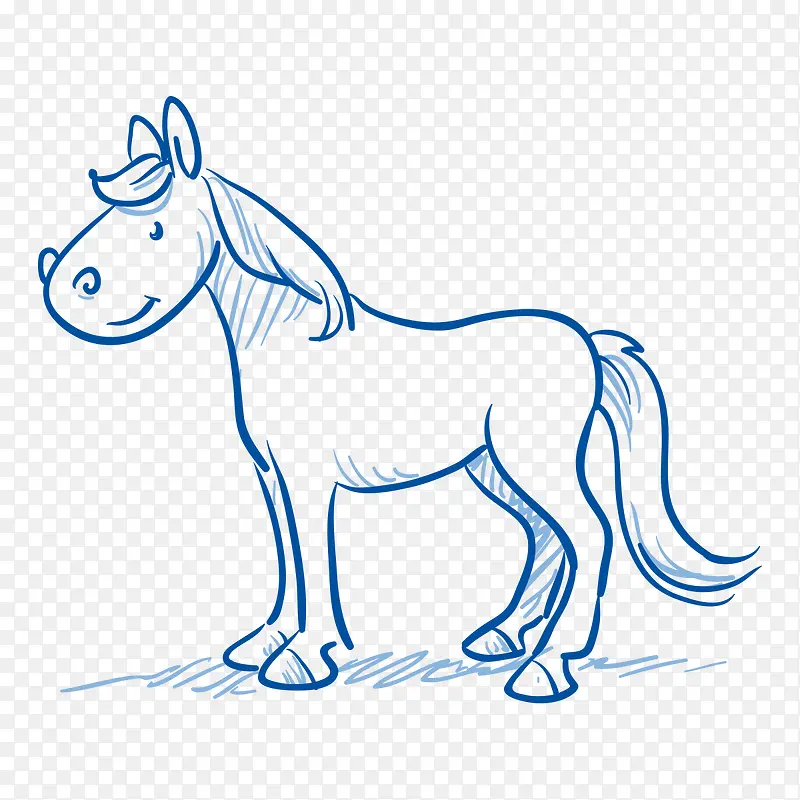 简笔小马PNG图片素材下载_图片编号9626670-PNG素材网