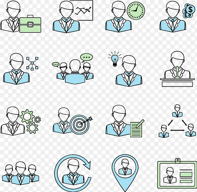 商务人士图标合集矢量PNG图片素材下载_图片编号9645128-PNG素材网