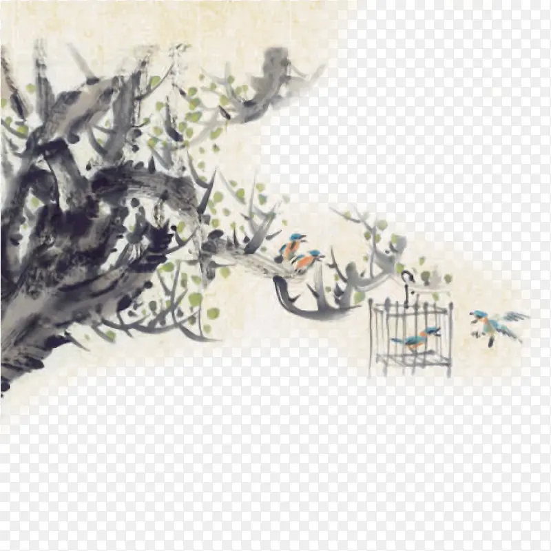 水墨风毛笔画梅花PNG图片素材下载_图片编号9717999-PNG素材网