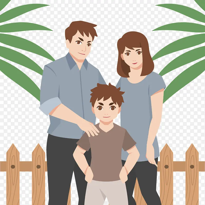 卡通幸福三口之家矢量图PNG图片素材下载_图片编号9853074-PNG素材网