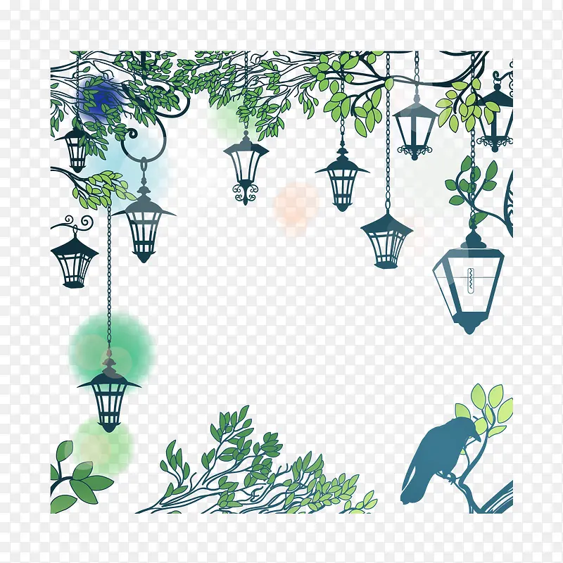 卡通手绘清新灯藤蔓PNG图片素材下载_图片编号9865517-PNG素材网