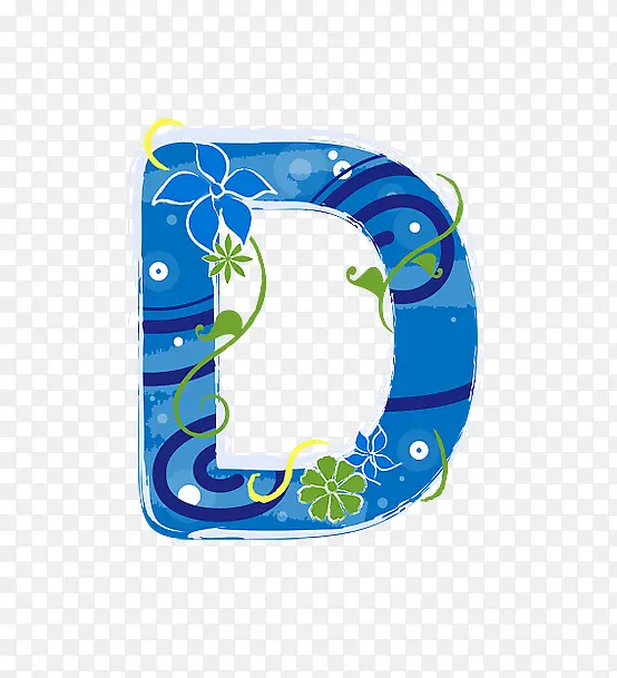蓝色花纹字母DPNG图片素材下载_图片编号9967922-PNG素材网
