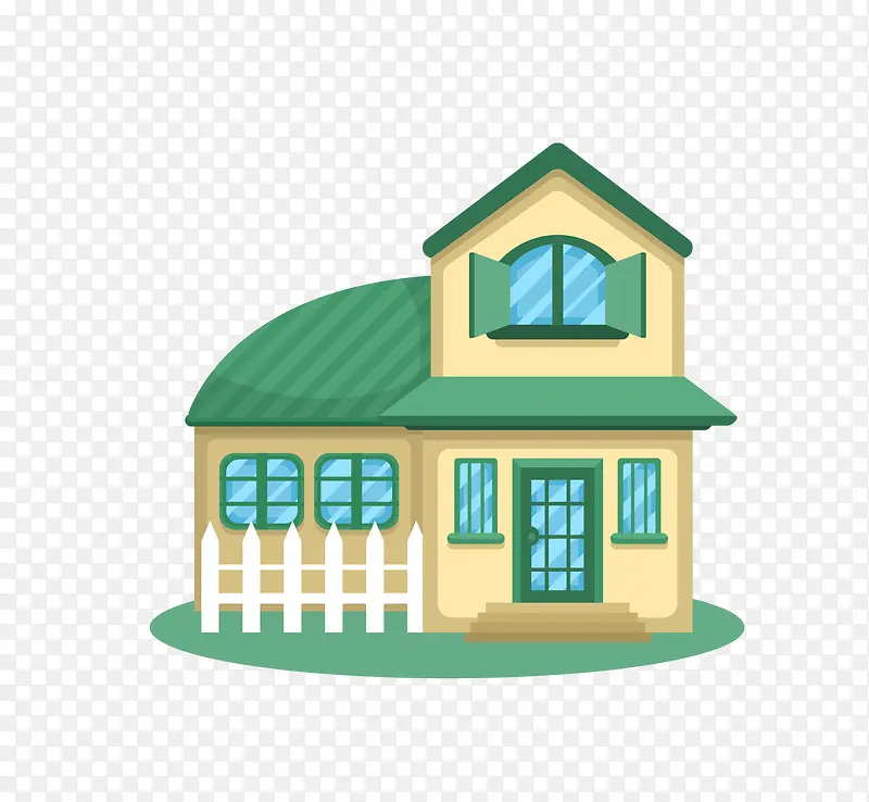 卡通房屋装饰插画广告设计扁平化PNG图片素材下载_图片编号10066944-PNG素材网