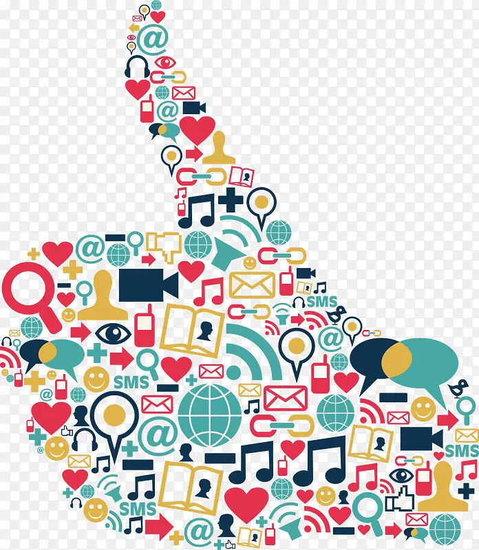 图标组成的大拇指PNG图片素材下载_图片编号10274495-PNG素材网