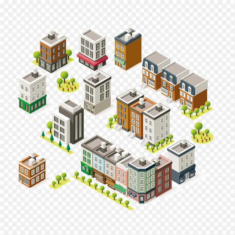 矢量建筑群PNG图片素材下载_图片编号10292710-PNG素材网
