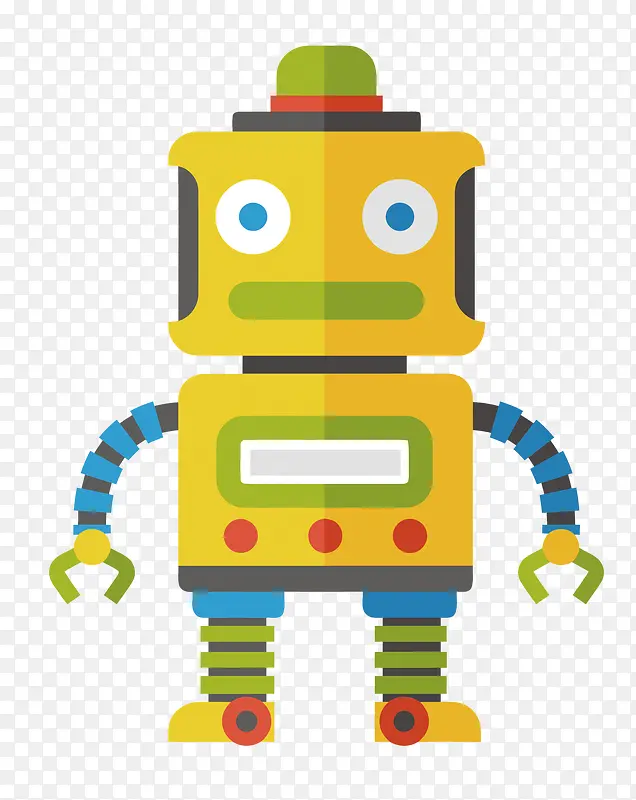 矢量扁平化黄色机器人PNG图片素材下载_图片编号10359213-PNG素材网