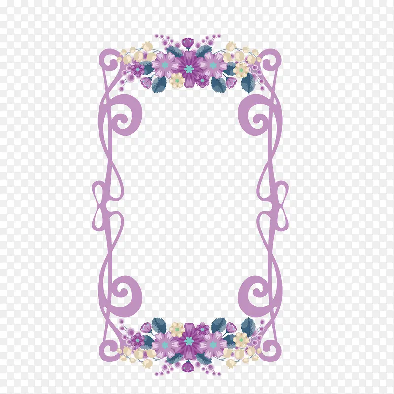 矢量紫色花边竖框PNG图片素材下载_图片编号10448435-PNG素材网