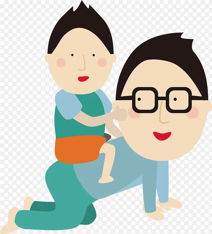 卡通爸爸和儿子PNG图片素材下载_图片编号10543969-PNG素材网