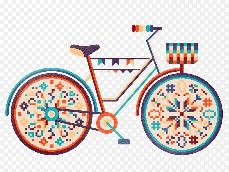 卡通彩色图案共享单车PNG图片素材下载_图片编号10582549-PNG素材网