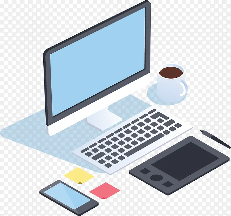 商务办公台式电脑PNG图片素材下载_图片编号10593918-PNG素材网