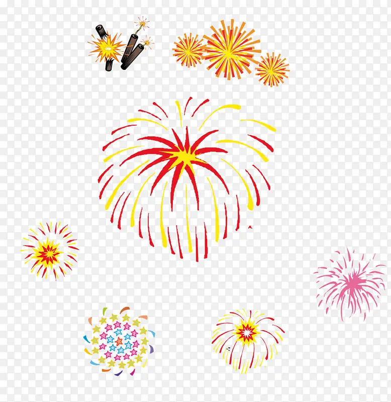 春节元素新年传统文化烟花PNG图片素材下载_图片编号11205684-PNG素材网